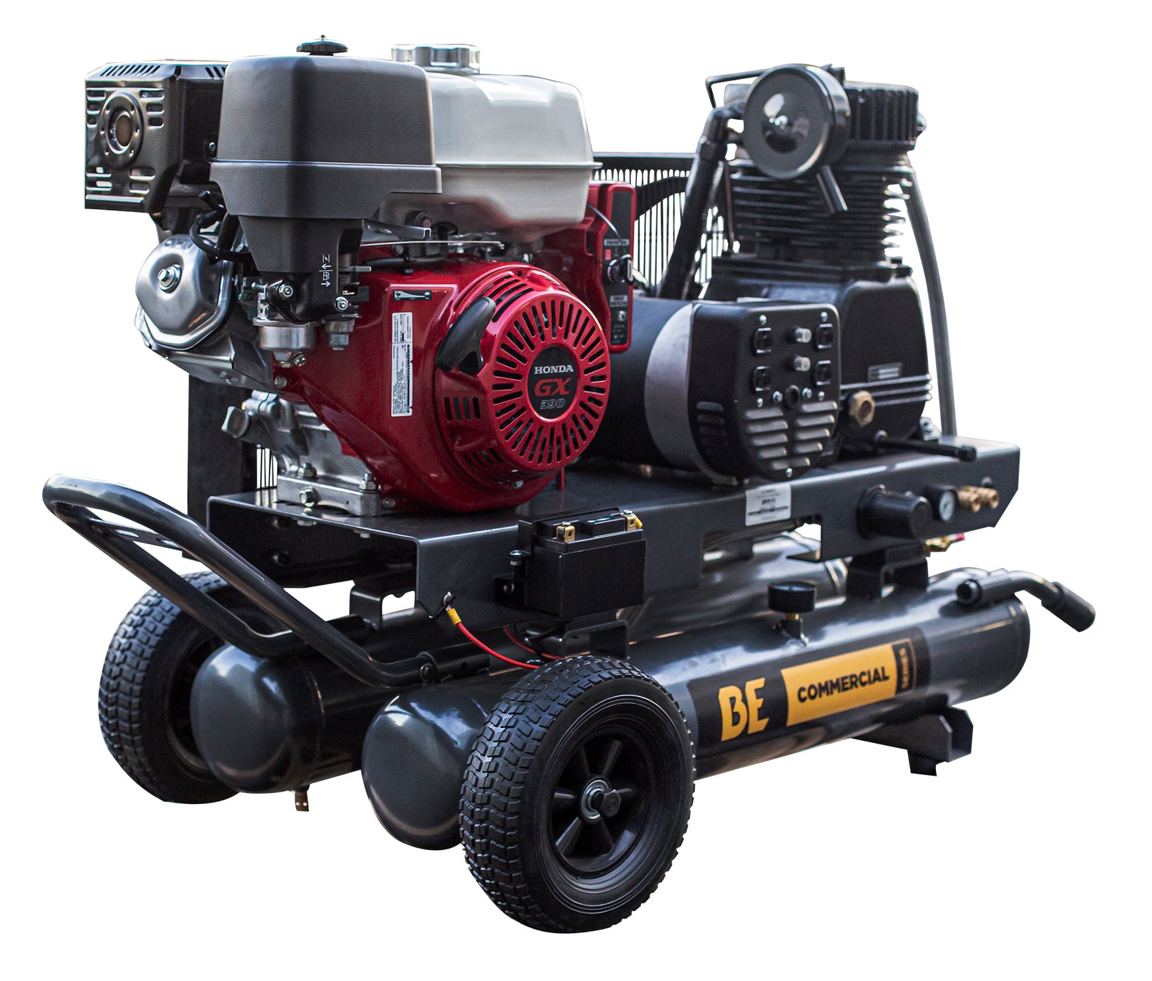 16 CFM @ 175 PSI Gas Air Compressor / Generator with Honda GX390 Engin ...