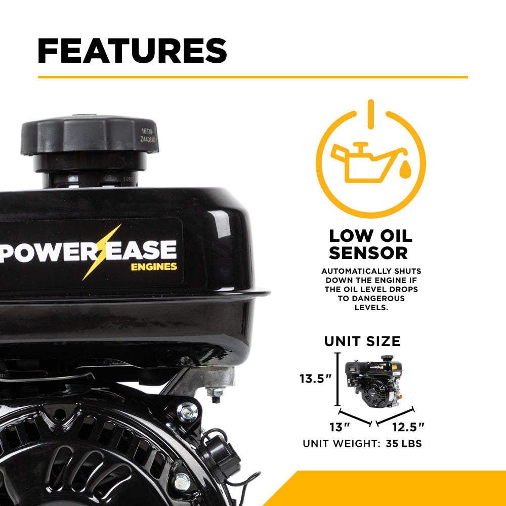Powerease R225 Engine – 223cc, 6.03 HP, 3/4" Horizontal Shaft ...