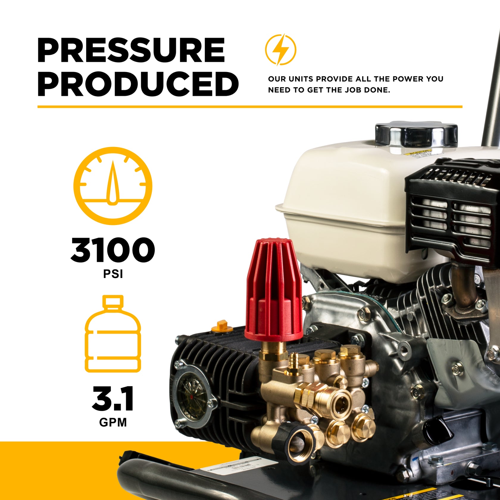 3,100 PSI 3.1 GPM Cold Water Gas Pressure Washer - B3165HC – BE Power ...