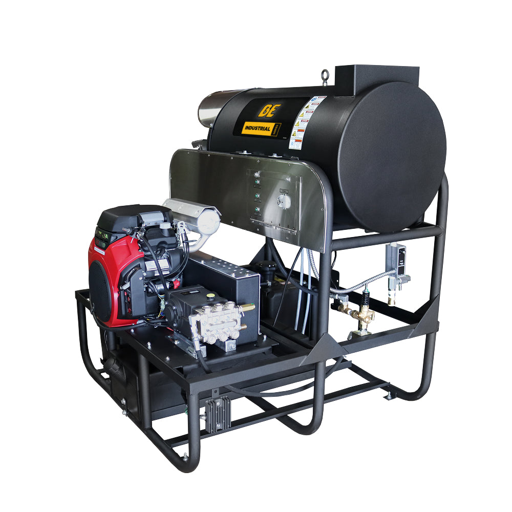 3,000 PSI 10 GPM Hot Water Gas Pressure Washer Skid with General Tripl ...
