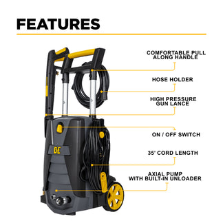2000PSI 1.7GPM Electric Pressure Washer with Powerease Motor and AR Ax ...